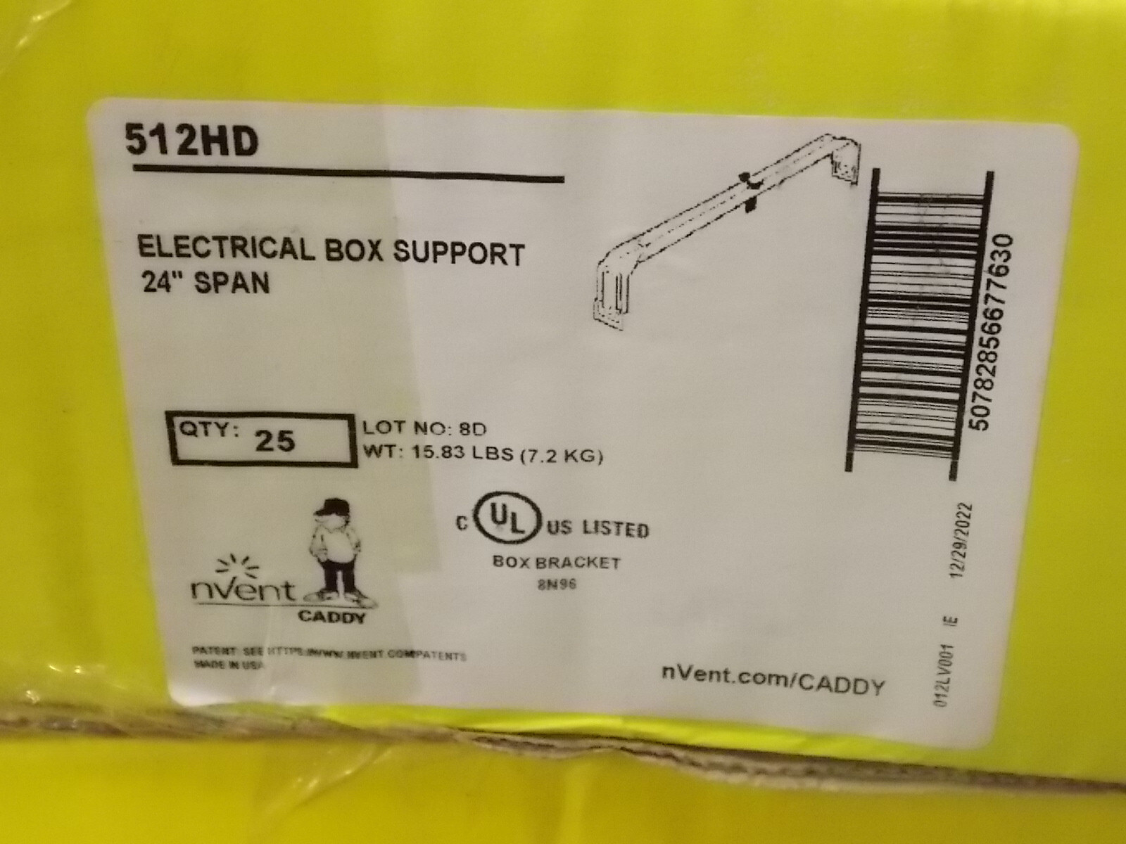 New Box of 25 nVent Caddy 512HD 24" Electrical Box Support Hangers Z3 ...