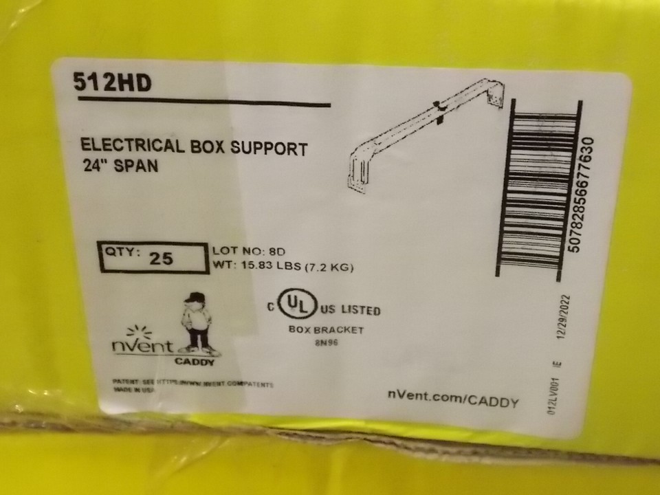 New Box of 25 nVent Caddy 512HD 24" Electrical Box Support Hangers Z3 ...