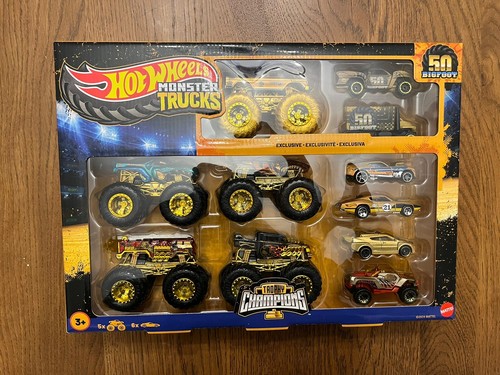 Hot Wheels Monster Trucks 50 Bigfoot Trophy Champions Rare 50th ...