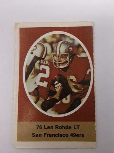 1972 Sunoco Football Stamp NFL San Francisco 49ers LEN ROHDE | eBay