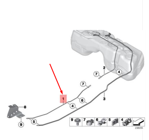 BMW X3 F25 Front Fuel Feed Line 16127216540 7216540 NHEW GENUINE | eBay ...