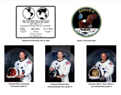 11X14 PHOTO - APOLLO 11 TRIBUTE WITH IMAGES OF ALL 3 NASA ASTRONAUTS ...
