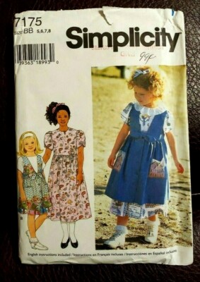 Simplicity Pattern 7175 Child's Dress and Pinafore Size 5, 6, 7, 8 ...