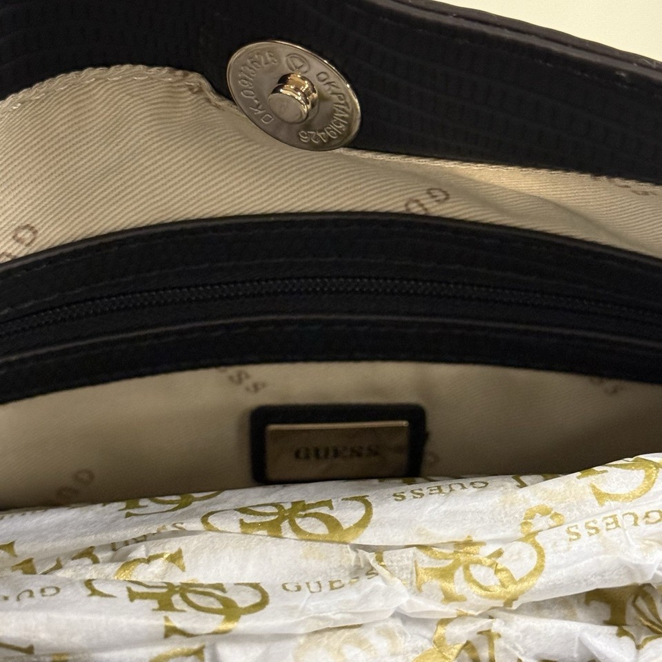 Guess Lyndi Small Triple Compartment Girlfriend Satchel Chestnut Multi ...