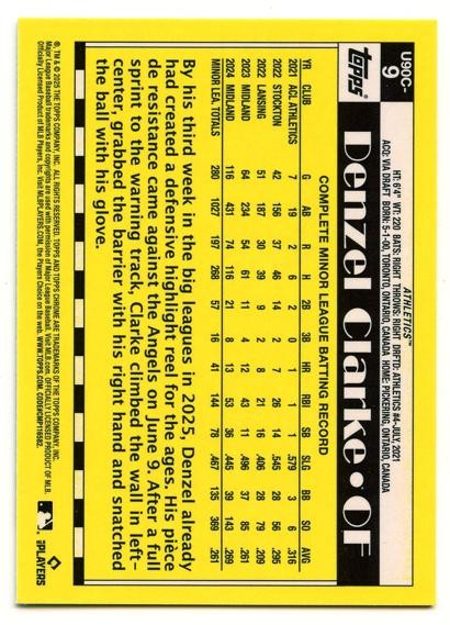 2025 Topps Chrome Update Silver Pack #U90C-9 Denzel Clarke RC Mojo ...