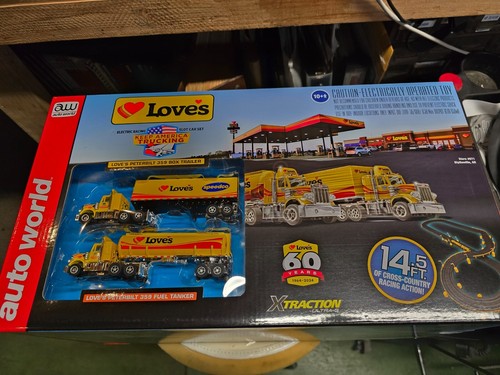 NEW! 2024 Auto World Love’s Trucking HO Slot Car Set (FULL SET:Box ...
