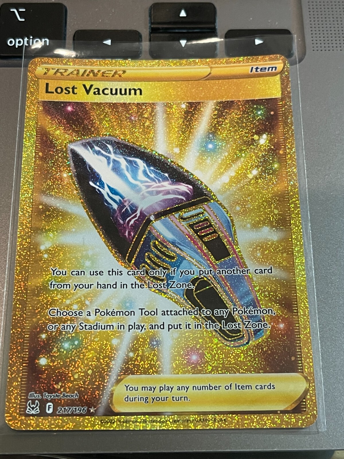 Lost Vacuum 217/196 Gold Secret Rare Trainer Lost Origin Pokémon Card ...