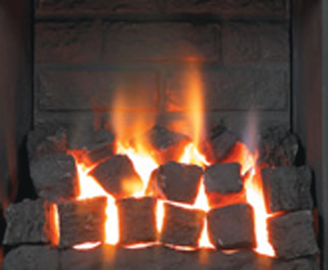 Gas Fire Replacement Coals 20 Large Square Ceramic Fibre Living Flame ...