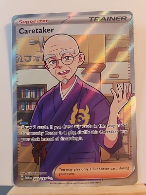 Caretaker 203/167 Full Art Rare Twilight Masquerade English Pokemon NM ...