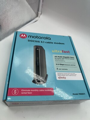 Motorola MB8611 DOCSIS 3.1 Multi-Gig Cable Modem | Pairs with Any WiFi ...