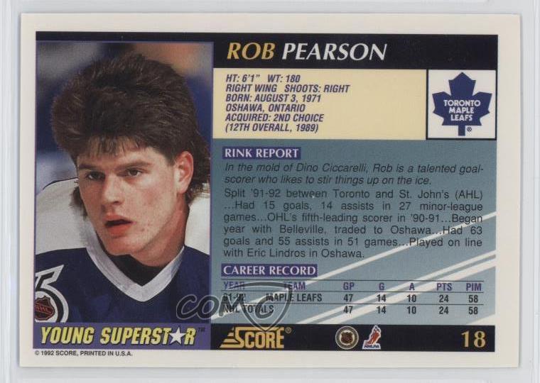 1992-93 Score Young Superstars Rob Pearson #18 | eBay
