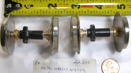 USA Trains Model RR G Scale PA Metal Wheels w/Gear end 22520 2ct. S4C ...