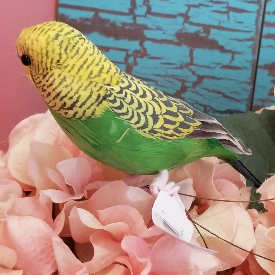 Faux Parakeet Budgie Bird Fake Replica Looks Real Green 8" NWT | eBay UK
