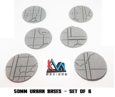 3D Printed - 50mm Scenic Urban City Street Bases - Set of (6) Bases | eBay