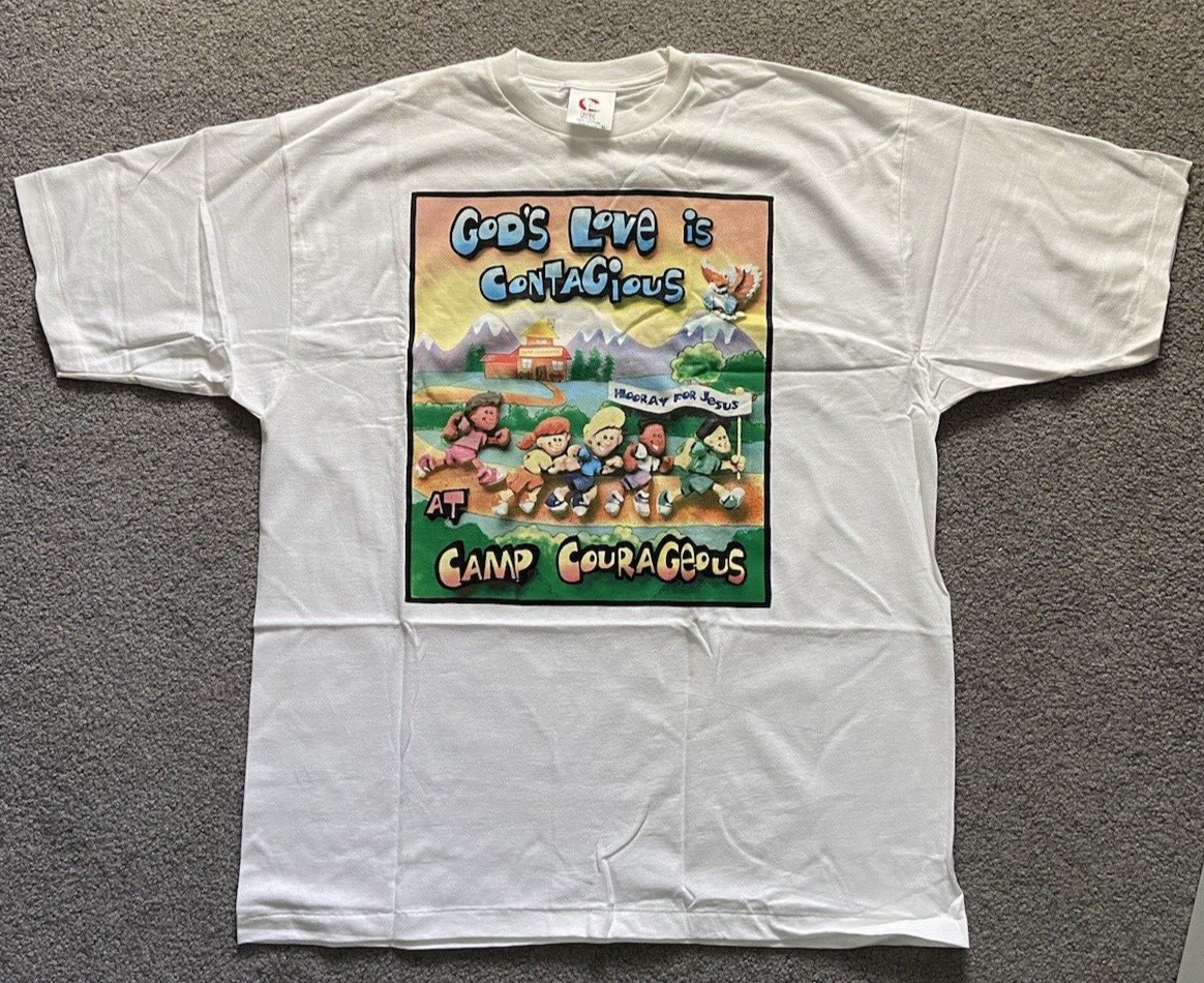 Vintage T-Shirt God's Love Is Contagious Camp Courageous Christian ...
