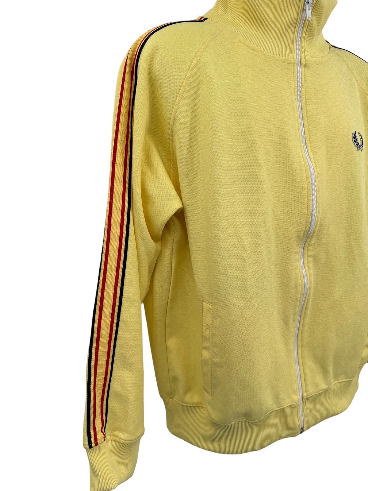 Fred Perry Laurel Taped Track Jacket Yellow Mod Tracksuit Top Mens Size ...