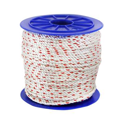 CWC 325015 3-Strand Poly-Dacron 600-Feet White Rope with Tracer, 5/16 ...