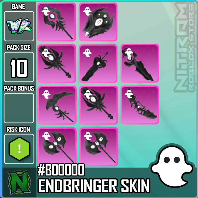 World Zero WZ - 10 PACK - ENDBRINGER WEAPON SKIN - HEX : B00000 (GHOST ...