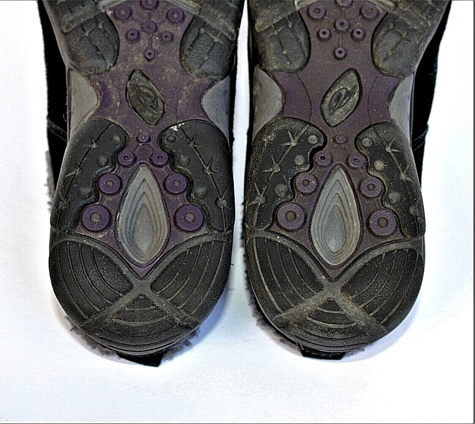 Easy Spirit Explore 24 Black Suede Leather Faux Fur Womens 6.5M Slip-on ...