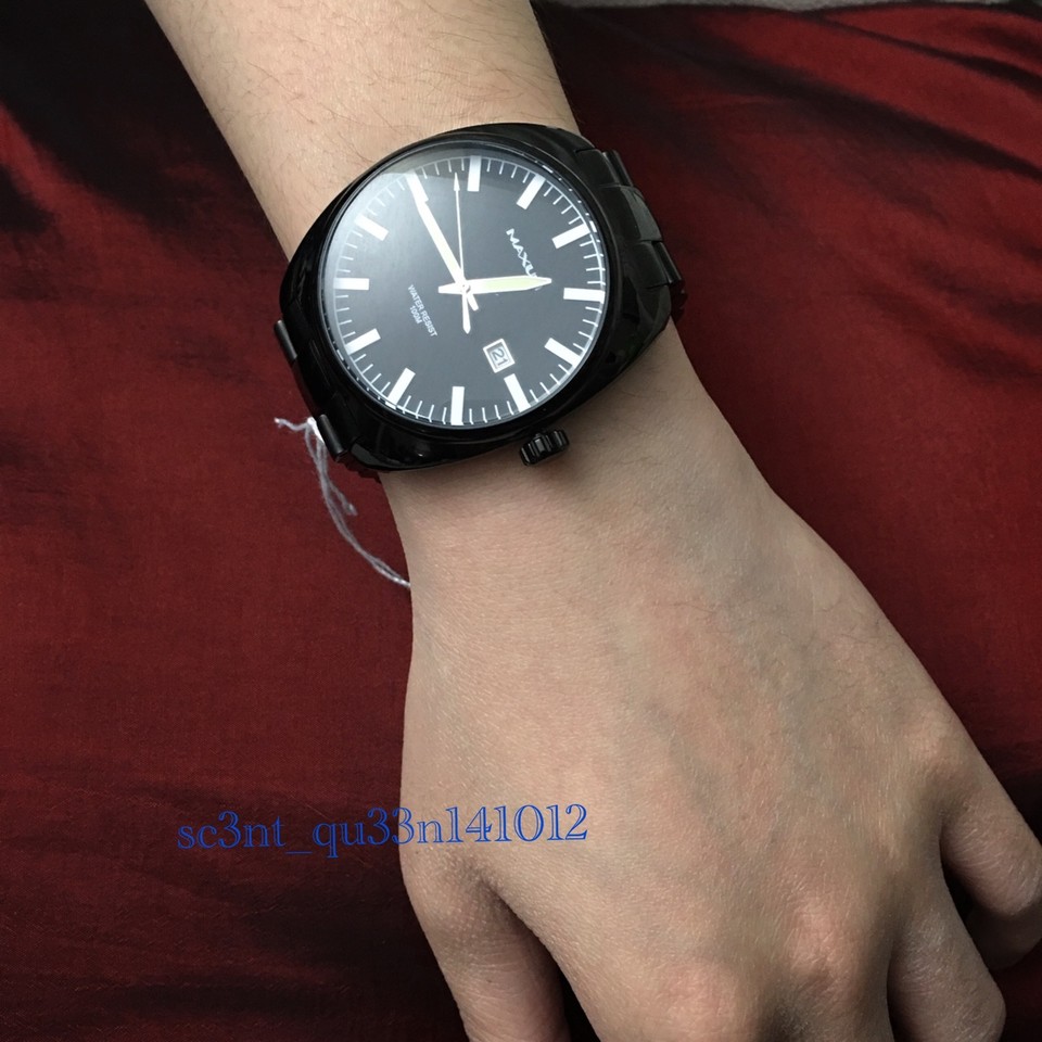 AUTHENTIC MAXUM MEN'S RUSKY WATCH X1312G2 BLACK ION STEEL RRP:$179 ...