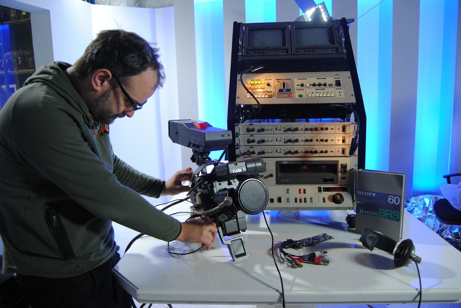 JVC Vintage Broadcast Television Mobile Studio Video cameras Recorder ...