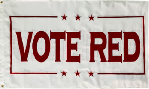 3X5 TRUMP 2024 VOTE RED 600D COTTON EMBROIDERED SEWN WHITE FLAG BANNER ...