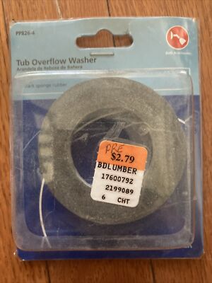 PlumbPak Tub Overflow Washer PP826-4 Black Sponge Rubber Flat | eBay