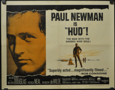 HUD 1963 ORIGINAL 22X28 MOVIE POSTER PAUL NEWMAN MELVYN DOUGLAS | eBay