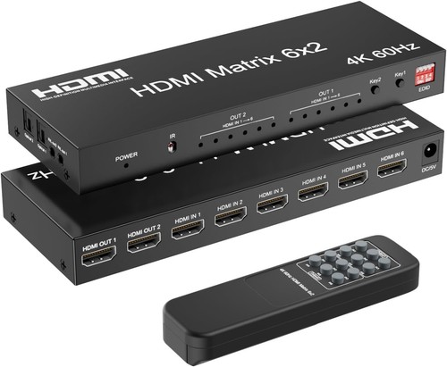 6x2 HDMI 2.0 Matrix Switch Splitter, 6 in 2 4K 6X2 with EDID, Black | eBay