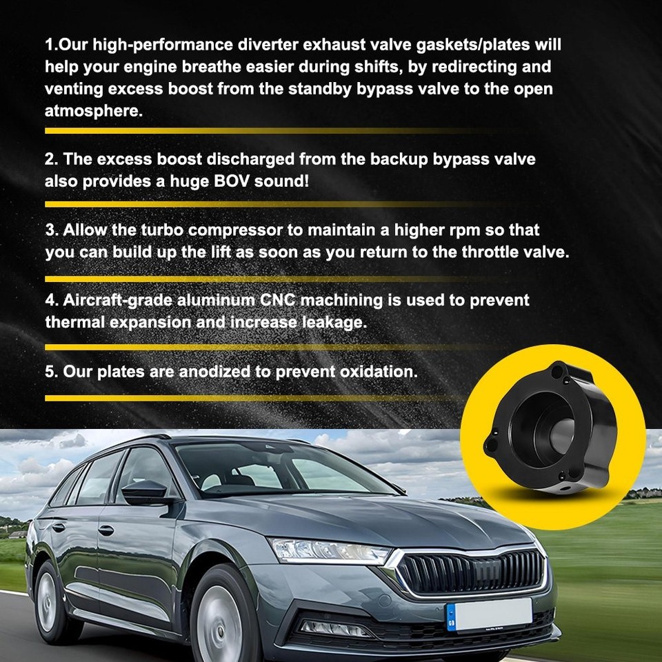 Black Blow Valve Off BOV Spacer For Audi A3 A4 S3 SEAT Skoda Octavia ...