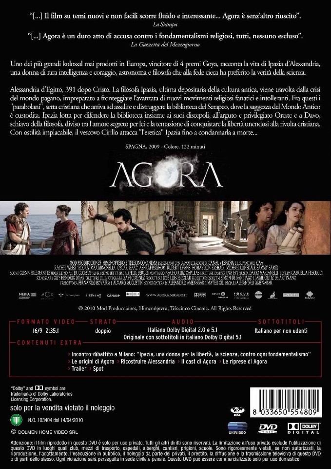 Agora (DVD) max minghella rupert evans alejandro amenabar (US IMPORT) | eBay Australia