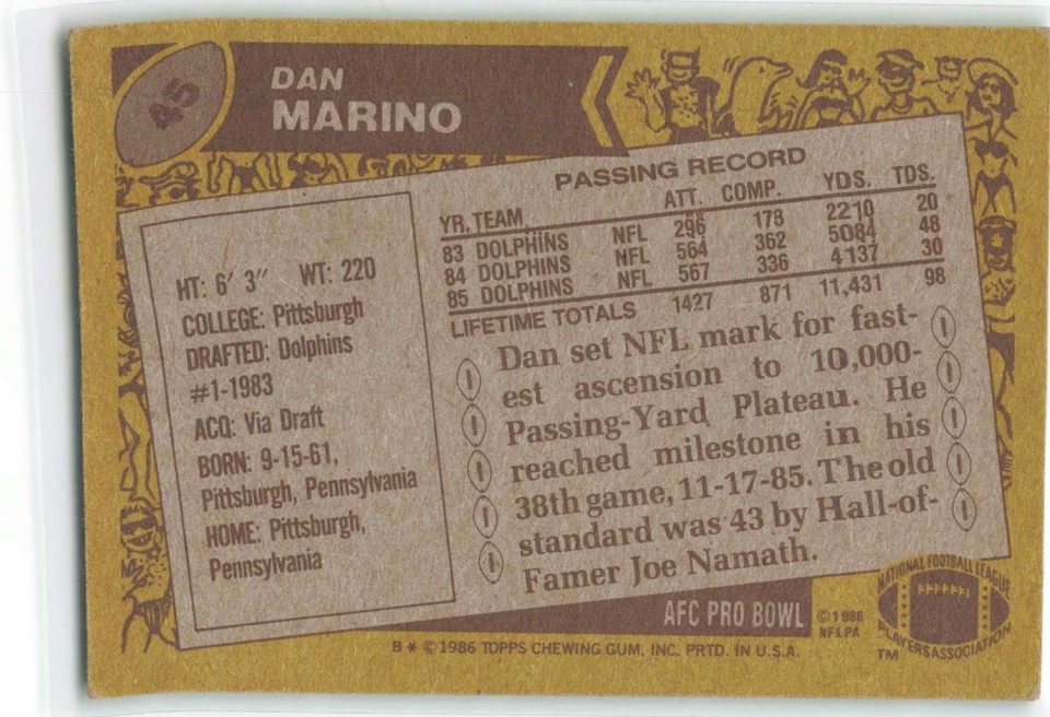 Dan Marino Football Cards HOF - Base Cards, Inserts, etc. - Listing 1 ...
