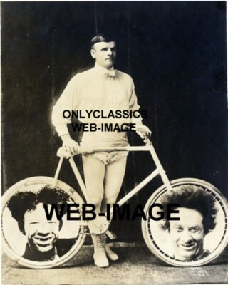 1880's EARLY VINTAGE BICYCLE CLOWN ACROBAT ACT PHOTO MAN IN TIGHTS ...