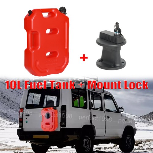 10L Fuel Tank Can Oil Gas Petrol Storage Container + Lock For ATV UTV ...