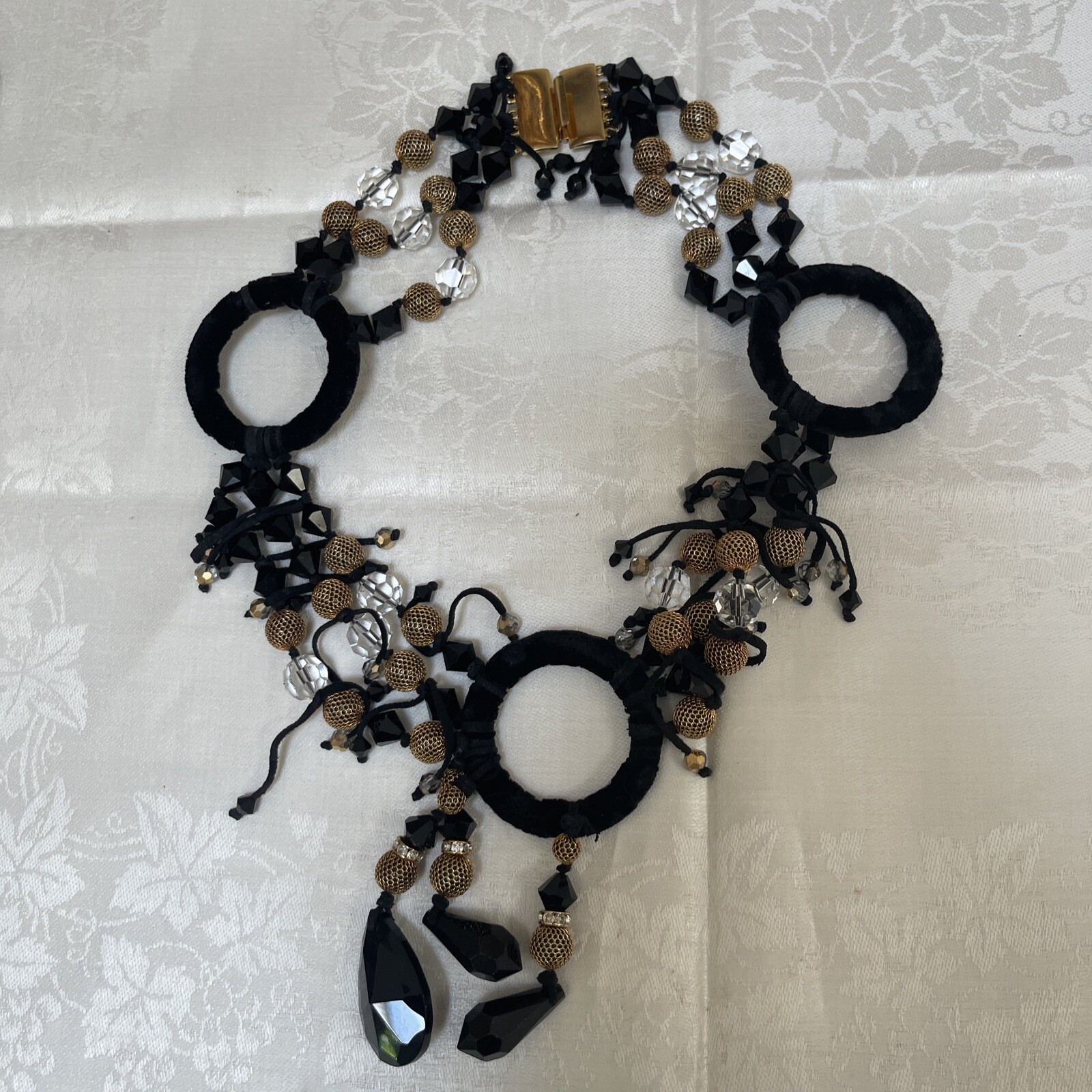 Rare Statement Runway Eric Beamon Black Velvet Crysta… - Gem