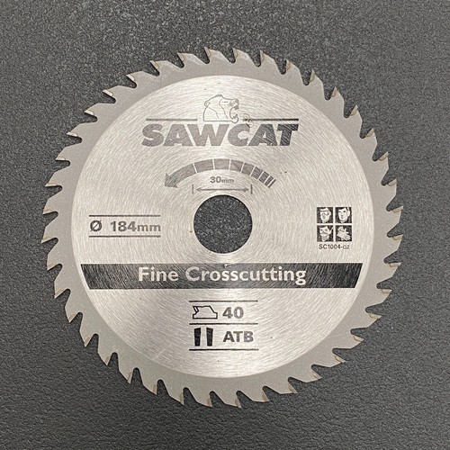 Sawcat 184mm x 30mm 40T TCT Scie Circulaire Lame Fin Crosscutting En ...