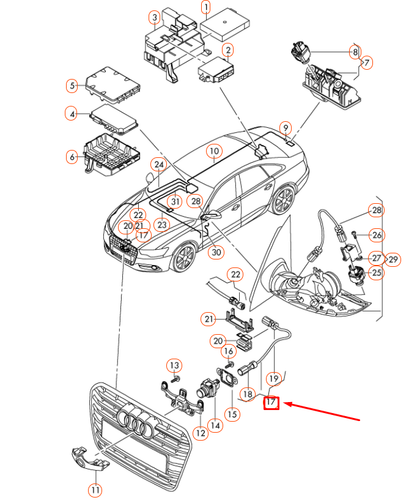 AUDI A6 C7 Front Camera Adapter Cable Loom 4 Pin 4G0971192A NEW GENUINE ...