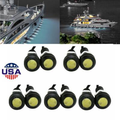 10x 9W Boat Drain Plug White LED Lamp 3/4INCH NPT Marine Underwater ...
