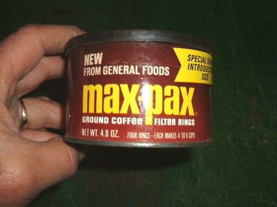 old vtg tin max pax ground coffee Can with plastic lid | eBay