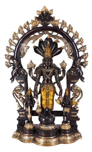 Brass Antique Lord Vishnu Standing Narayan Avatar Incarnations of Lord ...