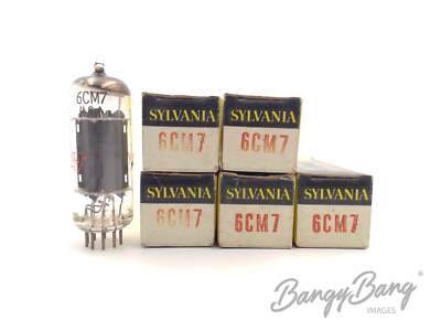 5 Vintage Sylvania 6CM7 Dual Triode TV Frame Oscillator Audio Vacuum ...