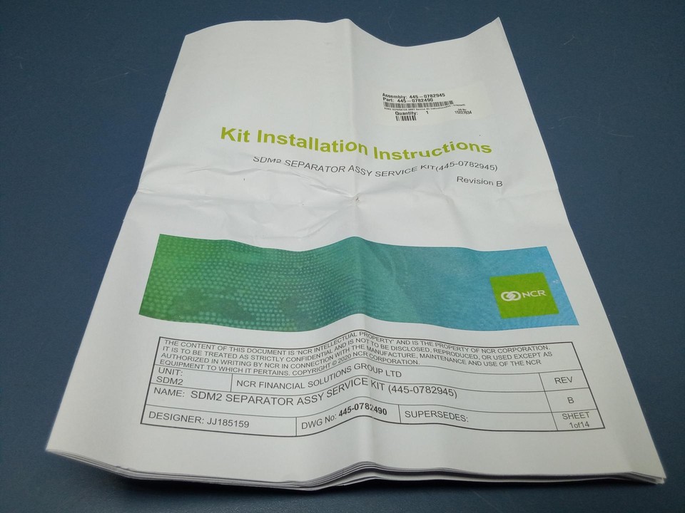 NCR - 445-0782945 - SDM2 Separator Assembly Service Kit - 4450782945 | eBay