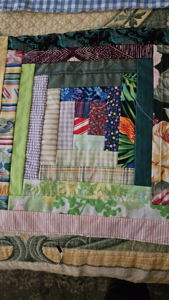 Lot Of 12 Vintage Log Cabin Quilt Blocks 12" X 12" Mix Of Colorful ...
