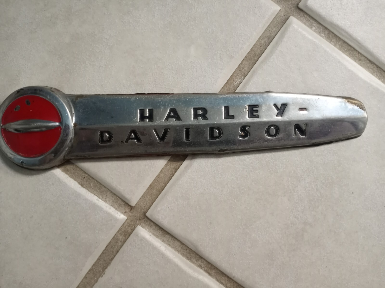 Harley-Davidson Knucklehead Speedball Early Repop Gas Tank Badge Left ...