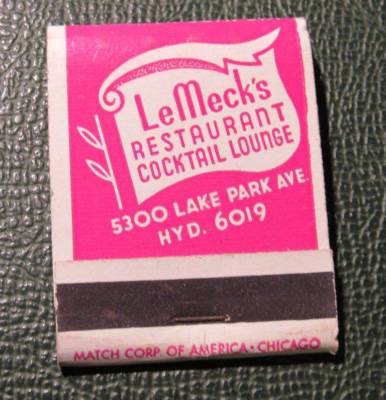 Matchbook - LeMeck's Restaurant Chicago IL FULL | eBay