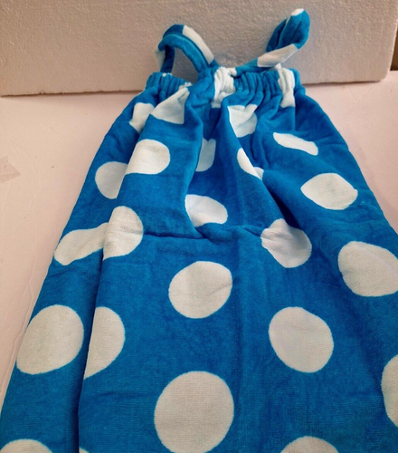 Terry Town Girls Blue bath wrap with white polka dots. Medium Aged 8-12 ...