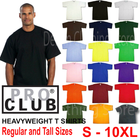 1 NEW PRO CLUB MEN'S BLANK HEAVY WEIGHT CREW NECK SHORT SLEEVE T-SHIRT ...