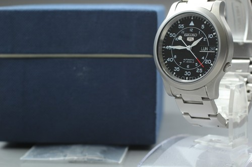 [NEAR MINT] SEIKO 5 7S26-02J0 SNK809 Black Dial Day/Date AT Men's Watch ...