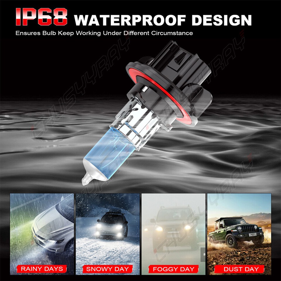 2x H13/9008 LED Headlight Bulbs Kit High Low Beam 6000K Super Bright ...