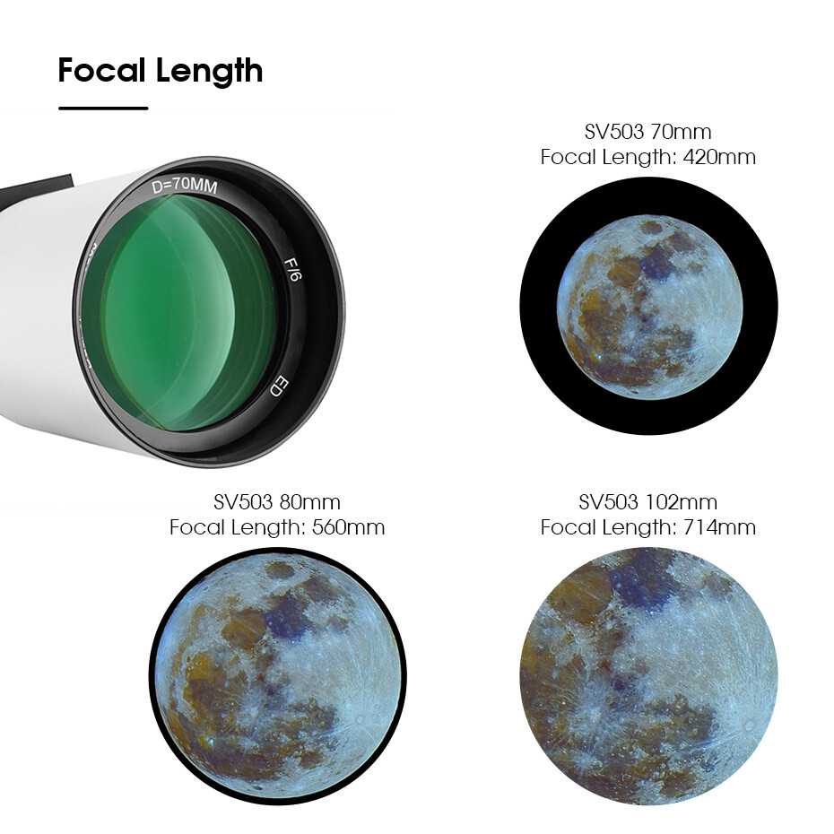SVBONY SV503 70/80/102ED Refractor Telescopes Professional OTA ...